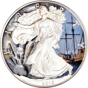 USA 1 Oz Silver One Dollar "Liberty - Colourized" 2016 | coinscatalog.NET