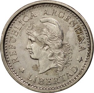 Argentine Peso "Capped Liberty Head" 1957-1962 KM# 57 | coinscatalog.NET