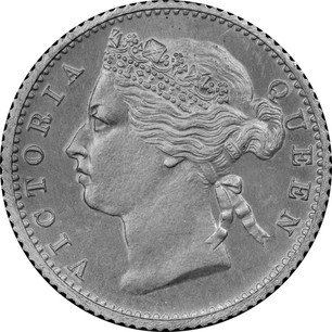 Malaysian Silver 1/4 Cent "Victoria Pattern" 1891-1898 KM# Pn5 ...