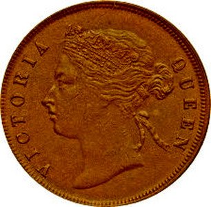 Malaysian Gold 1 Cent "Victoria Pattern" 1891 KM# Pn10 | coinscatalog.NET