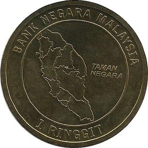 Malaysian 1 Ringgit "Agong XIV Taman Negara Anniversary" 2014 | coinscatalog.NET