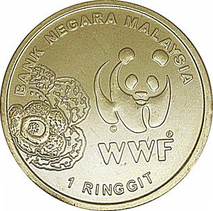 Malaysian 1 Ringgit "Agong XIV WWF" 2011 | coinscatalog.NET