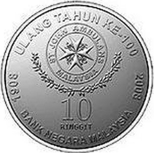 Malaysian Silver 10 Ringgit "Centenary Anniversary of St. John's ...