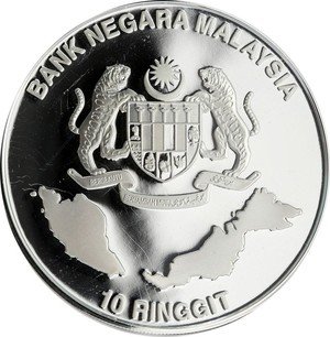 Malaysian Silver 10 Ringgit "50th Anniversary of the Federation" 2013 ...