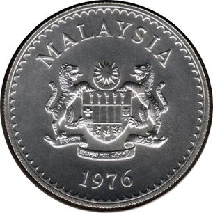 Malaysian Silver 15 Ringgit "Malaysian Gaur" 1976 KM# 19 | coinscatalog.NET