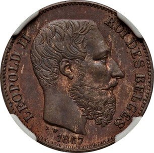 Belgian 20 Francs "Leopold II Pattern" 1867 | coinscatalog.NET