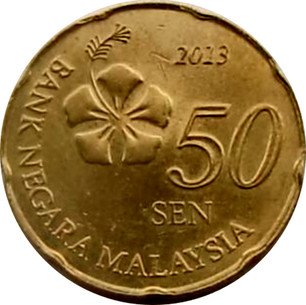 Malaysian 50 Sen "Flower" 2011-2022 KM# 204 | coinscatalog.NET