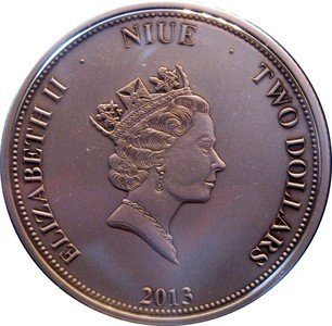 Niuean 1 Oz Silver Two Dollars "Fox Babies. Fennec Fox" 2013 KM# 1143 ...