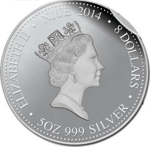 Niuean 5 Oz Silver 8 Dollars "Year of the Horse" 2014 KM# 1124 ...
