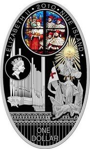 Niuean Silver One Dollar "St. Stephen's Cathedral" 2010 KM# 558 ...