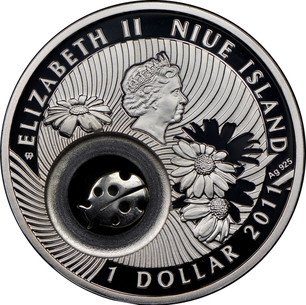 Niuean Silver Dollar "Good Luck. Ladybugs" 2011 KM# 690 | coinscatalog.NET