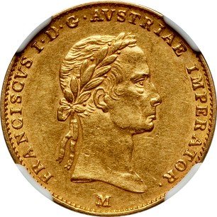 Italian Gold 1/2 Sovrano "Francesco I" 1835 C# 10a.2 | coinscatalog.NET