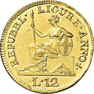 Italian Gold 12 Lira "Genoa Coinage" 1798 KM# 267 | coinscatalog.NET