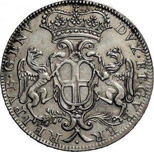 Italian Silver 2 Lire "St. John. Genoa" 1671-1712 KM# 148 ...