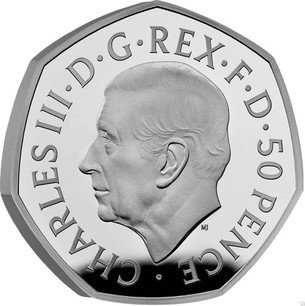 Great Britain Silver 50 Pence "Charles III Official Coinage Portrait ...