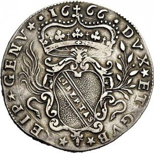 Italian Silver 8 Reale Genoa/ Republic Standard Coinage 1666 KM# 124 ...