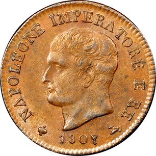 Italian Centesimo "Napoleon I" 1807-1813 C# 1.2 | coinscatalog.NET