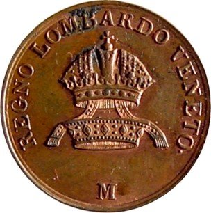 Italian Centesimo "Franz Joseph I" 1849-1852 C# 25 | coinscatalog.NET