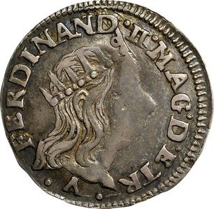 Italian Silver Luigino "Ferdinando II" 1657-1665 KM# 8 | coinscatalog.NET