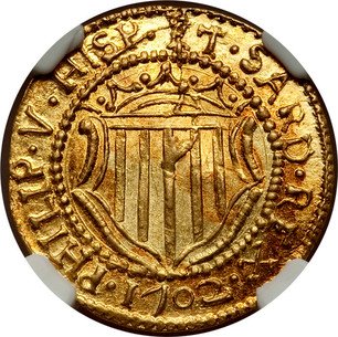 Italian Gold Scudo D'oro "Filippo V" 1701-1705 KM# 27 | coinscatalog.NET