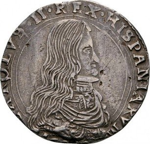 Italian Silver 1/2 Filippo "Carlo II" 1676-1694 KM# 89 | coinscatalog.NET