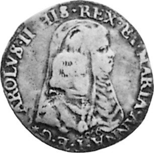 Italian Silver 1/4 Filippo "Carlo II" 1666 KM# 74 | coinscatalog.NET