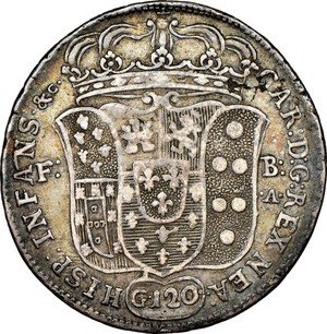 Italian Silver 120 Grana "Carlo. Naples" 1734-1747 KM# 147 ...