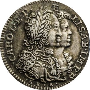 Italian Silver Carlino "Carlo VI" 1716 KM# 136 | coinscatalog.NET