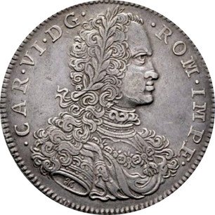 Italian Silver Ducato "Carlo VI" 1715 KM# 135 | coinscatalog.NET