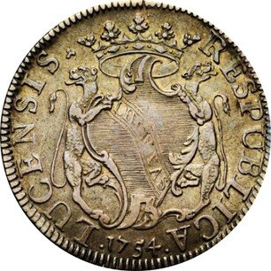 Italian Silver Scudo "Lucca Coinage" 1754-1756 KM# 66 | coinscatalog.NET