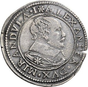 Italian Silver Testone "Alessandro I" 1617-1637 KM# 57 | coinscatalog.NET