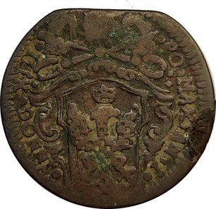 Italian 1/2 Baiocco "Innocent XIII. Ferrara" 1721 KM# 130 ...