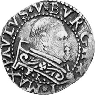 Italian Silver 1/2 Grosso "Paul V. Ferrara. Arabesque Border" 1620 KM ...