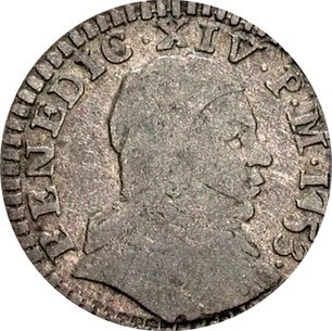 Italian Billon 2 Bolognini "Benedict XIV" 1742-1756 KM# 227 ...