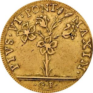 Italian Gold 2 Doppie D'oro (60 Paoli) "Pius VI" 1786-1787 KM# 311 ...