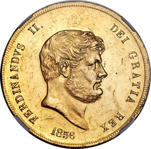 Italian Gold 30 Ducati "Ferdinando II" 1854-1856 KM# 372 | coinscatalog.NET