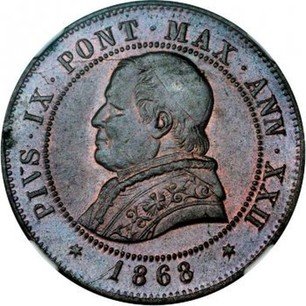 Italian 4 Soldo (20 Centesimi) "Pius IX" 1866-1869 KM# 1374 ...