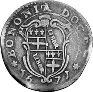 Italian Silver 5 Bolognini (Carlino) "Clement X" 1671-1676 KM# 81 ...