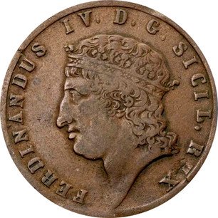 Italian 5 Tornesi "Ferdinando I" 1816-1818 KM# 271 | coinscatalog.NET