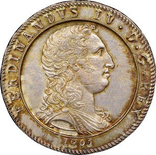 Italian Silver 60 Grana "Ferdinando IV" 1805 KM# 245 | coinscatalog.NET