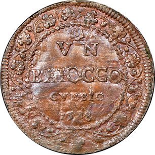 Italian Baiocco "Benedict XIII" 1726-1730 KM# 111 | coinscatalog.NET