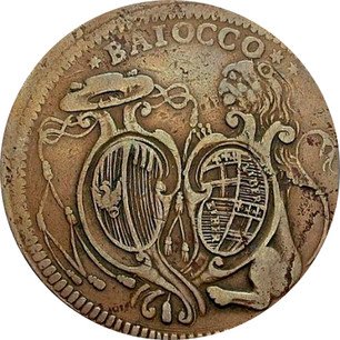 Italian Baiocco "Pius VI" 1784 KM# 302.3 | coinscatalog.NET