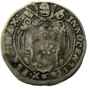 Italian Silver Giulio "Innocent X" 1654 KM# 74 | coinscatalog.NET