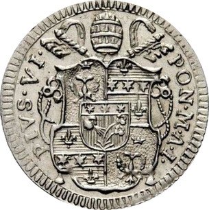Italian Silver Grosso "Pius VI" 1775 KM# 1025 | coinscatalog.NET
