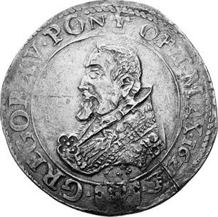 Italian Silver Piastre "Gregor XV" 1621 KM# 33 | coinscatalog.NET