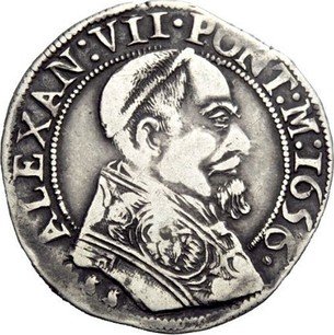Italian Silver Testone "Alexander VII" 1656 KM# 87 | coinscatalog.NET