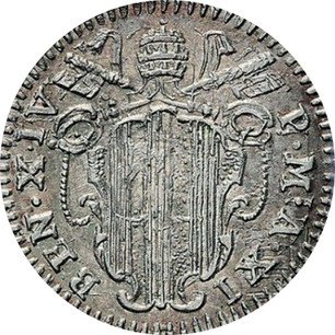 Italian 1/40 Oz Silver 1/2 Grosso "Benedict XIV" 1750 KM# 965 ...