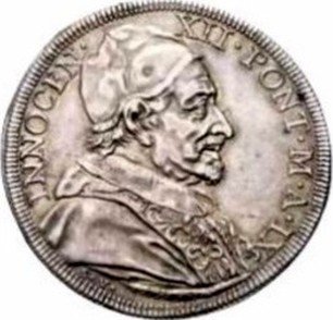 Italian Silver 1/2 Piastra "Innocent XII" 1699 KM# 613 | coinscatalog.NET