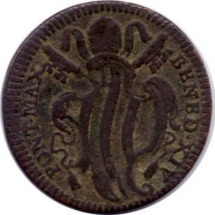 Baiocco italiano "Benedicto XIV" 1744 KM# 1155.1 | coinscatalog.NET
