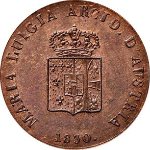 Italian Centesimo "Maria Luigia" 1830 C# 23 | coinscatalog.NET